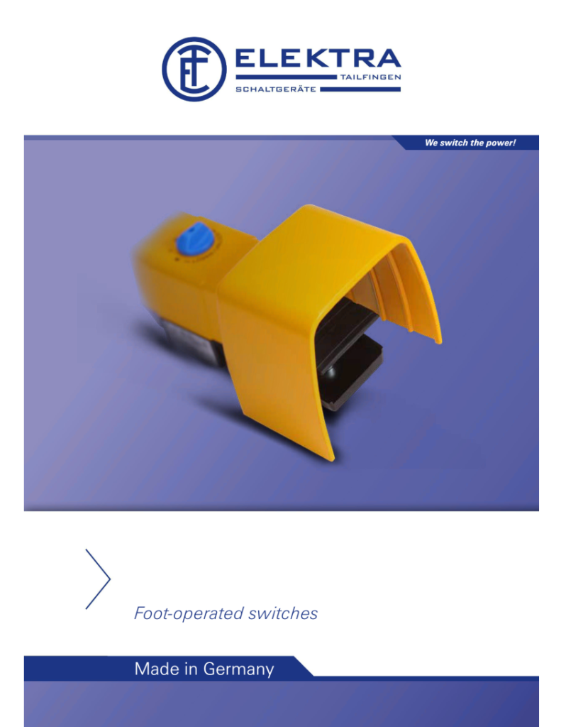 ELEKTRA FOOT-OPERATED SWITCHES, OPTIONS & ACCESSORIES - FM Electrical ...